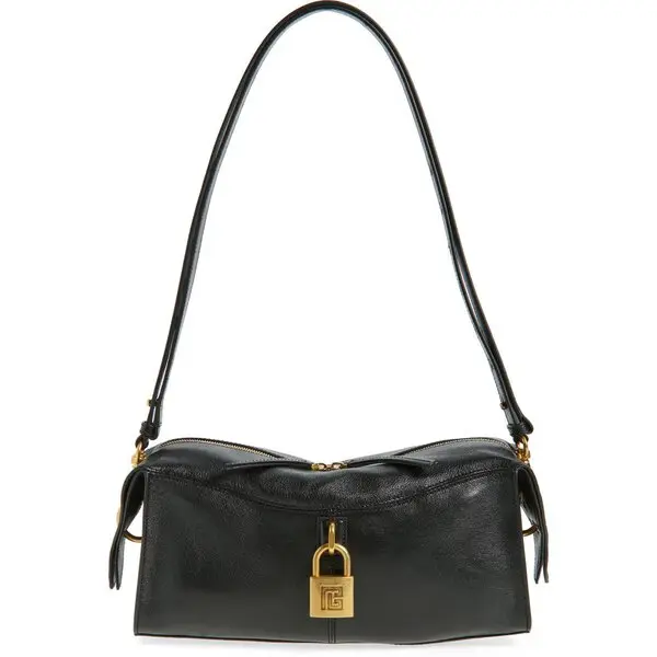 Balmain Pulse Leather Shoulder Bag - 0pa Black