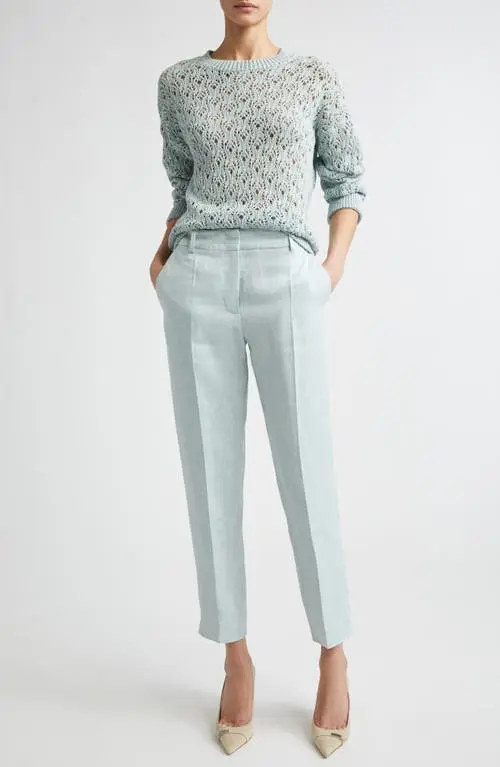 Eleventy Slim-fit Linen Trousers