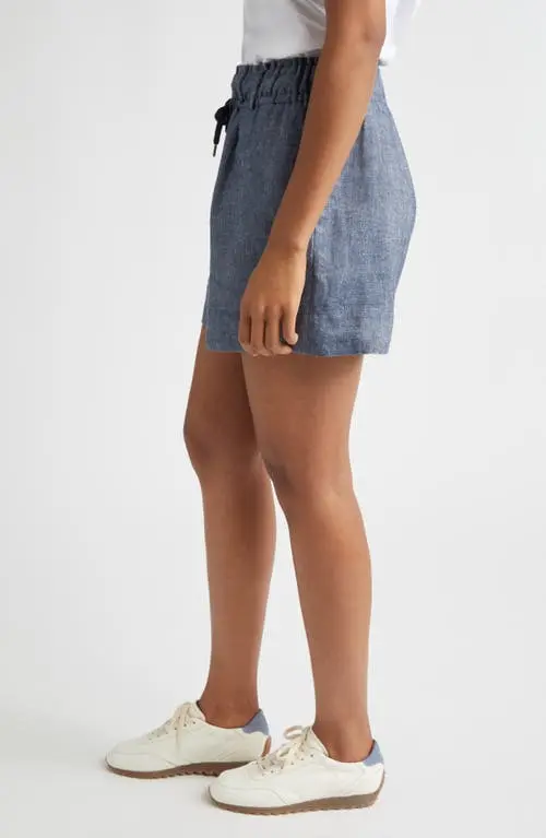Eleventy Linen-blend Chambray Bermuda Shorts
