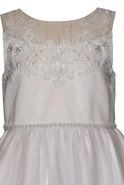 IRIS & IVY Sleeveless Embroidered Communion Dress