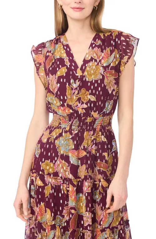 Vince Camuto Foil Tiered Maxi Dress