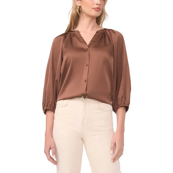 Vince Camuto Raglan Sleeve Satin Top