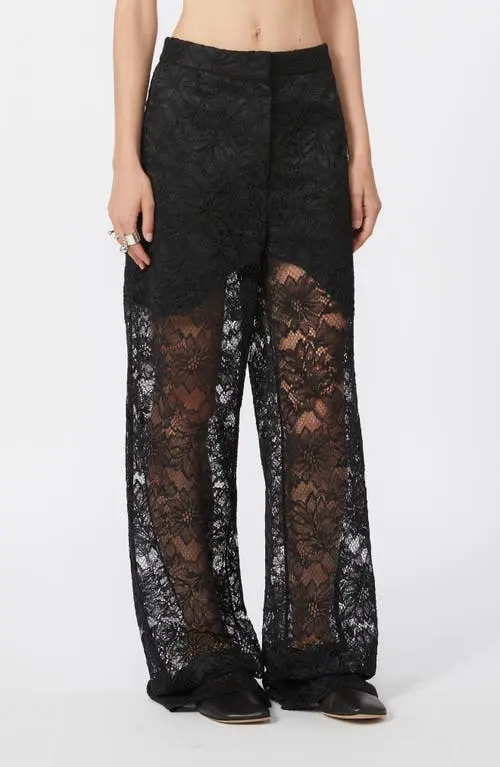Sportmax Lace Wide Leg Pants - Black