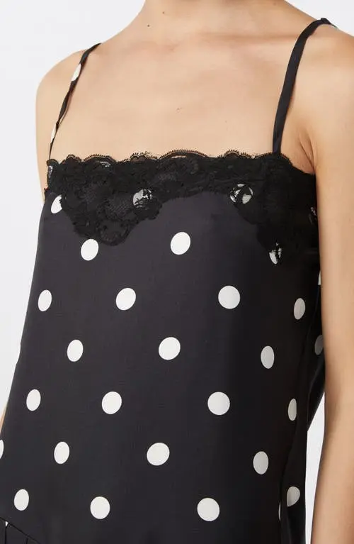 Sportmax Capo Polka Dot Lace Trim Silk Slipdress
