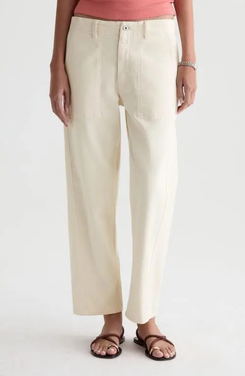Ag High-waist Ankle Straight Leg Twill Pants - Opal Stone
