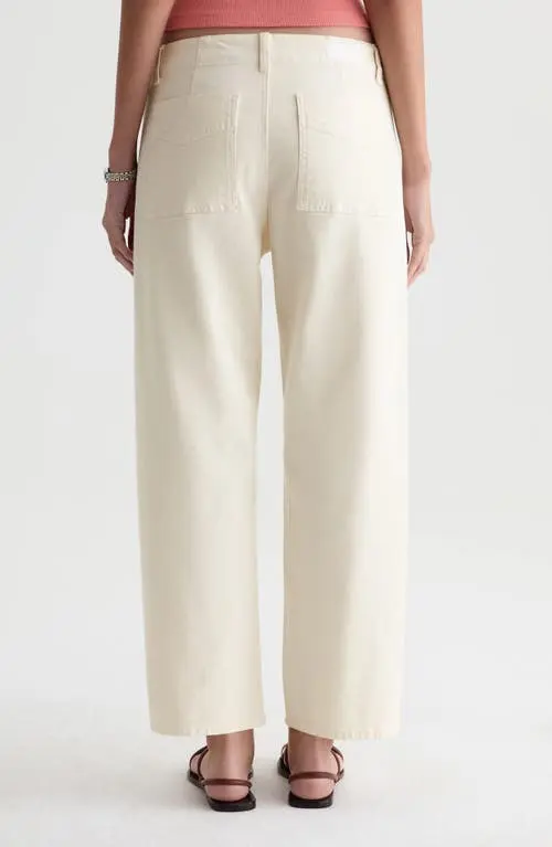 Ag High-waist Ankle Straight Leg Twill Pants - Opal Stone