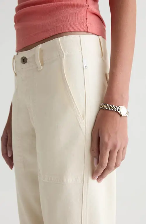 Ag High-waist Ankle Straight Leg Twill Pants - Opal Stone