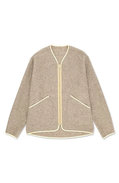 FORTELA Herringbone Wool Jacket - Beige