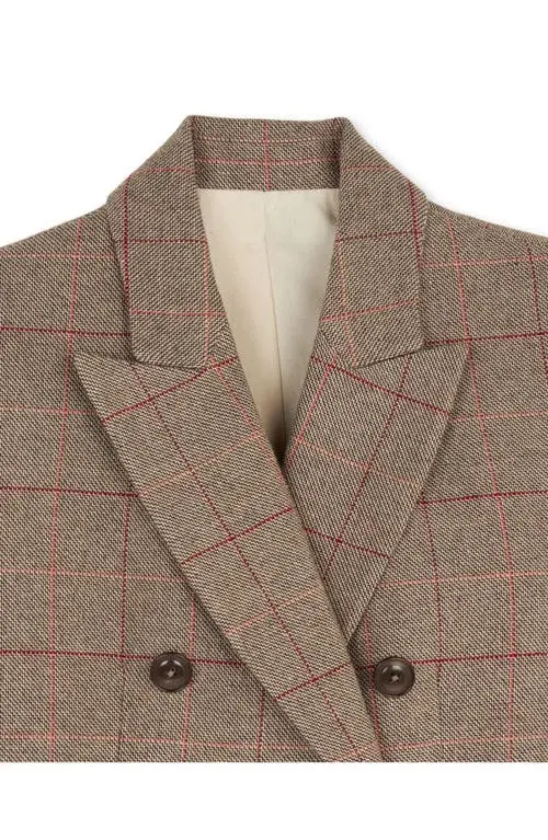 FORTELA Classic Double-breasted Plaid Jacket