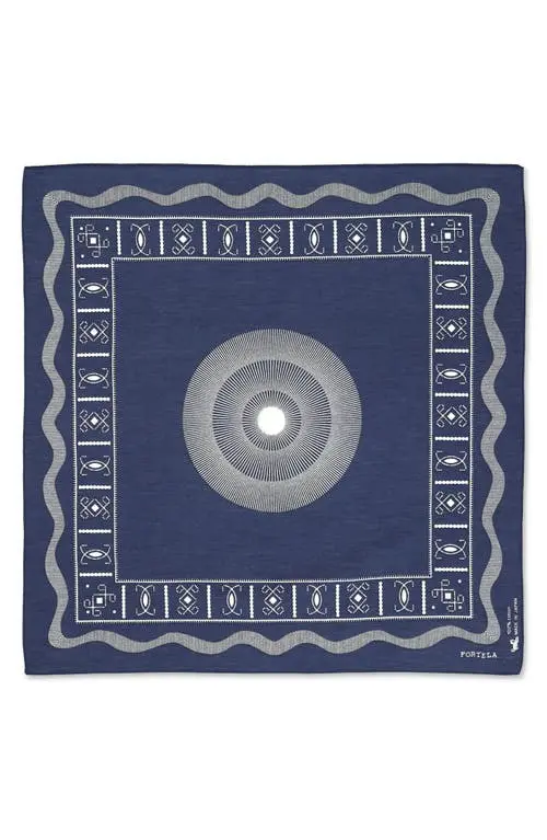 FORTELA Circle Print Cotton Bandana - Blue