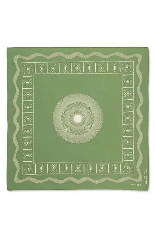 FORTELA Circle Print Cotton Bandana - Green