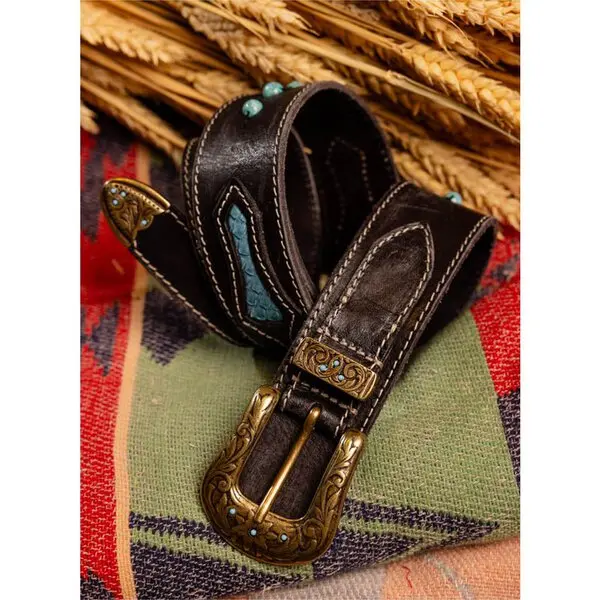 FORTELA Texan Leather Belt - Black