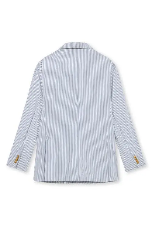 FORTELA Oscar Double Breasted Seersucker Cotton Blazer Jacket