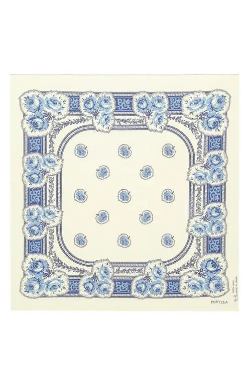 FORTELA Floral Print Cotton Bandana - Cream