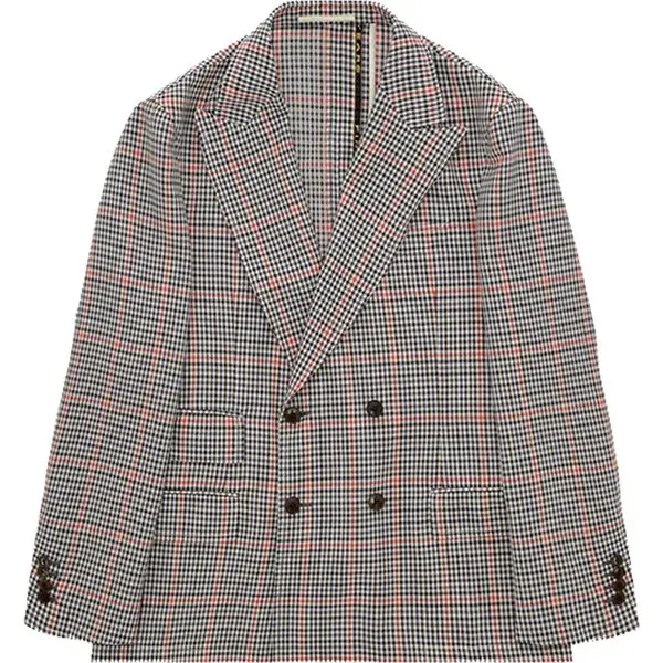 FORTELA Classic Wool Check Blazer - Blue