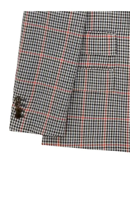 FORTELA Classic Wool Check Blazer - Blue