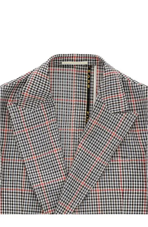 FORTELA Classic Wool Check Blazer - Blue