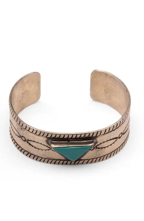 FORTELA Engraved Bracelet With Turquoise Stone