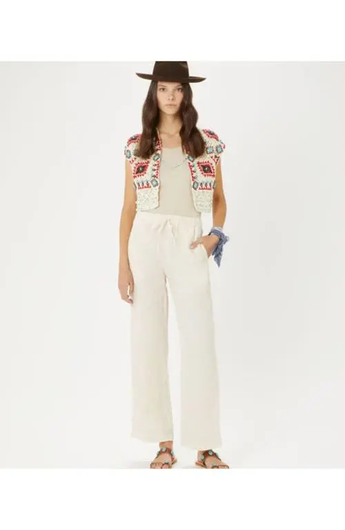 FORTELA Drawstring Linen Trousers