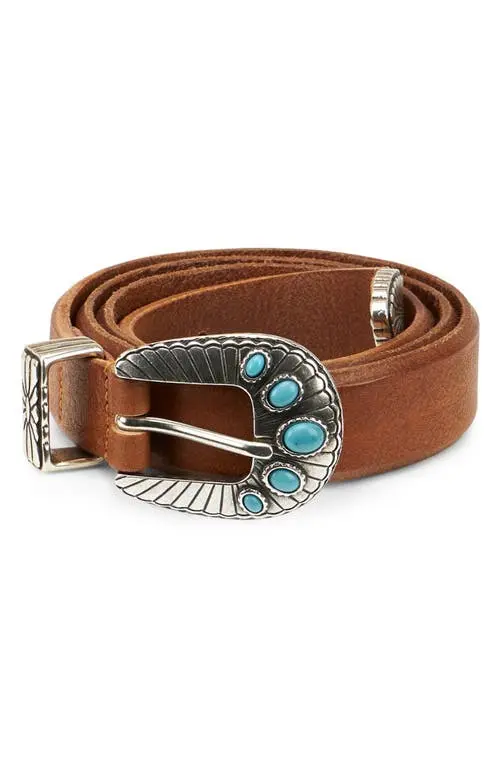 FORTELA Martellata Leather Belt - Brown