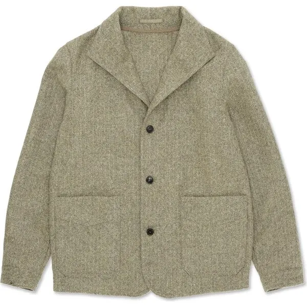 FORTELA Herringbone Wool Jacket - Green