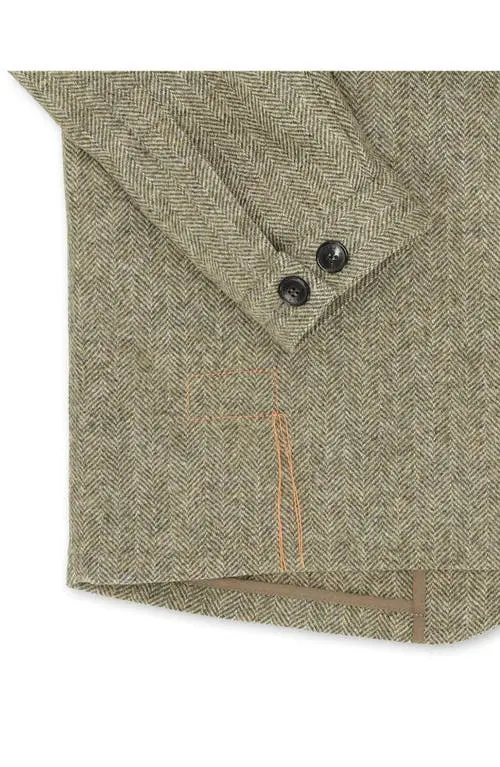 FORTELA Herringbone Wool Jacket - Green