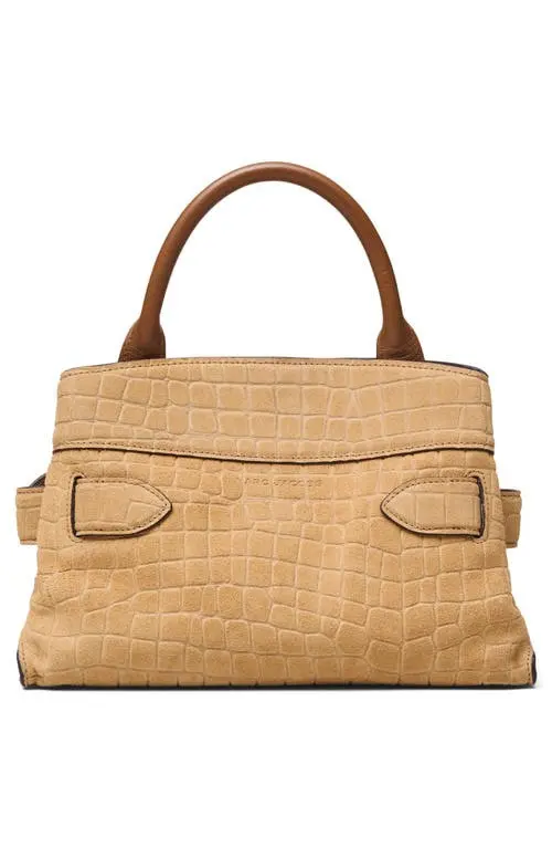 Marc Jacobs The Small Dakota Croc Embossed Suede Satchel - Sahara