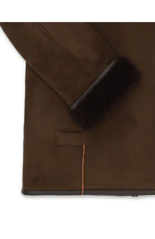 FORTELA Lemans Double Breasted Shearling Jacket - Brown