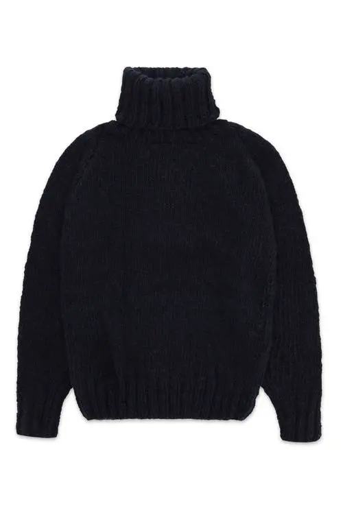 FORTELA Merino Wool Turtleneck Pullover - Navy Blue