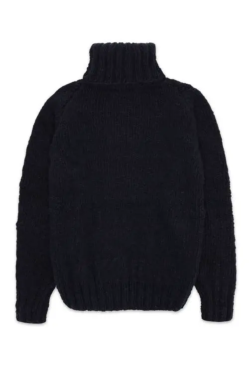 FORTELA Merino Wool Turtleneck Pullover - Navy Blue