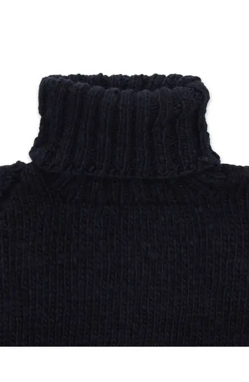 FORTELA Merino Wool Turtleneck Pullover - Navy Blue