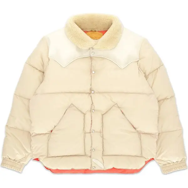FORTELA Christy Shearling Collar Nylon Jacket - Beige