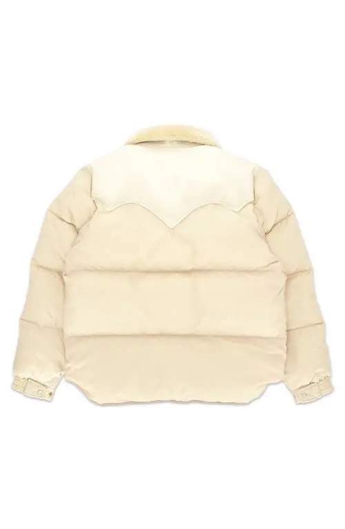 FORTELA Christy Shearling Collar Nylon Jacket - Beige