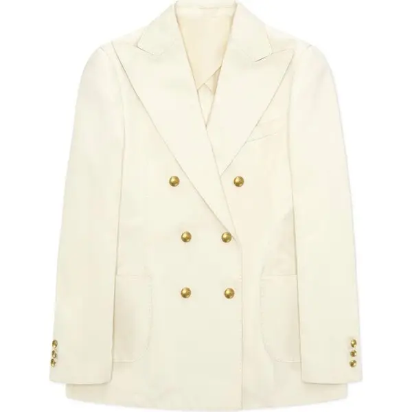 FORTELA Classic Double Breasted Jacket - Ecru