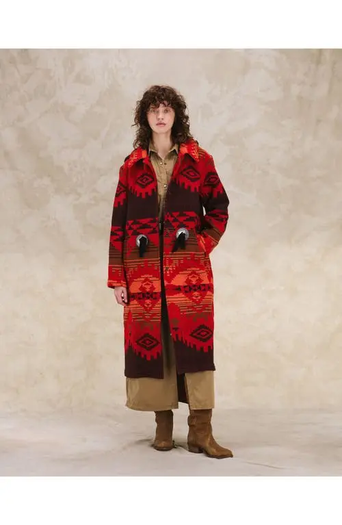 FORTELA Navajo Jacquard Virgin Wool Coat