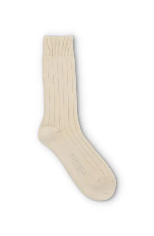 FORTELA Hill Wide Rib Socks - Cream