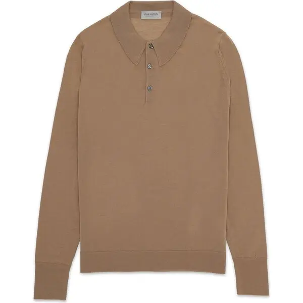 FORTELA Dorset Long Sleeve Polo Shirt - Camel