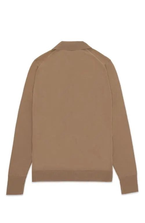 FORTELA Dorset Long Sleeve Polo Shirt - Camel