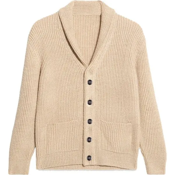 FORTELA Alpaca Blend Shawl Cardigan - Camel