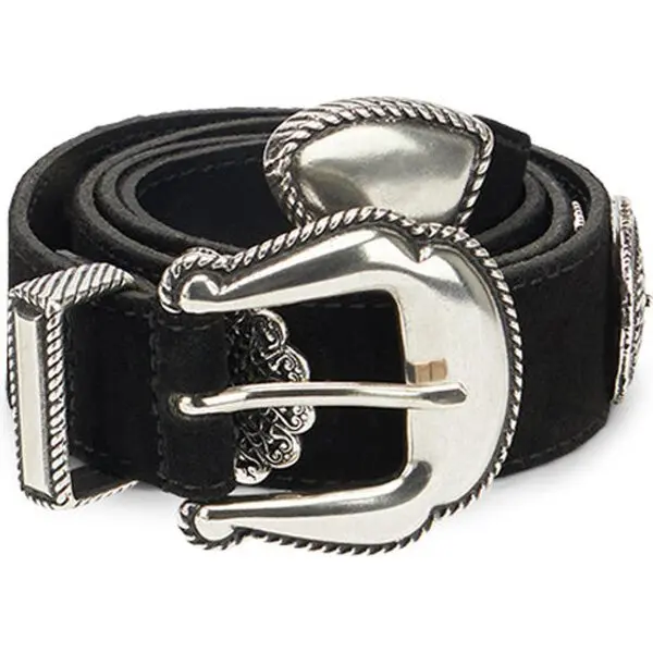 FORTELA Suede Leather Belt - Black