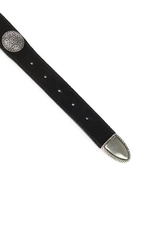 FORTELA Suede Leather Belt - Black
