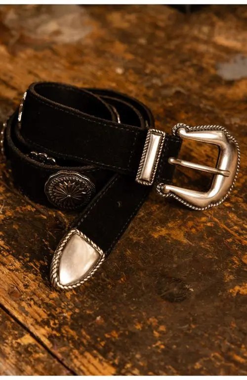 FORTELA Suede Leather Belt - Black