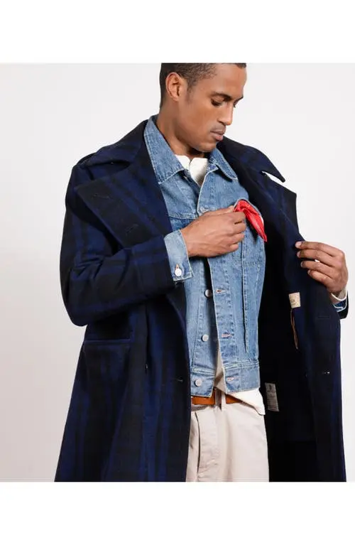 FORTELA Winston Double-breasted Checked Wool Coat