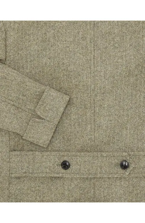 FORTELA Double Breasted Herringbone Bogart Coat - Green