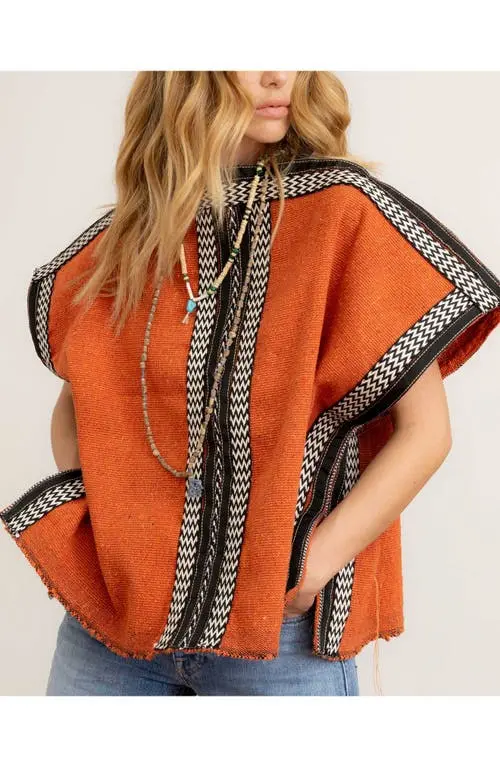 FORTELA Cotton Poncho - Orange