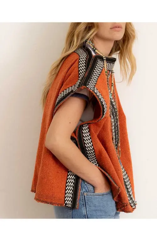 FORTELA Cotton Poncho - Orange