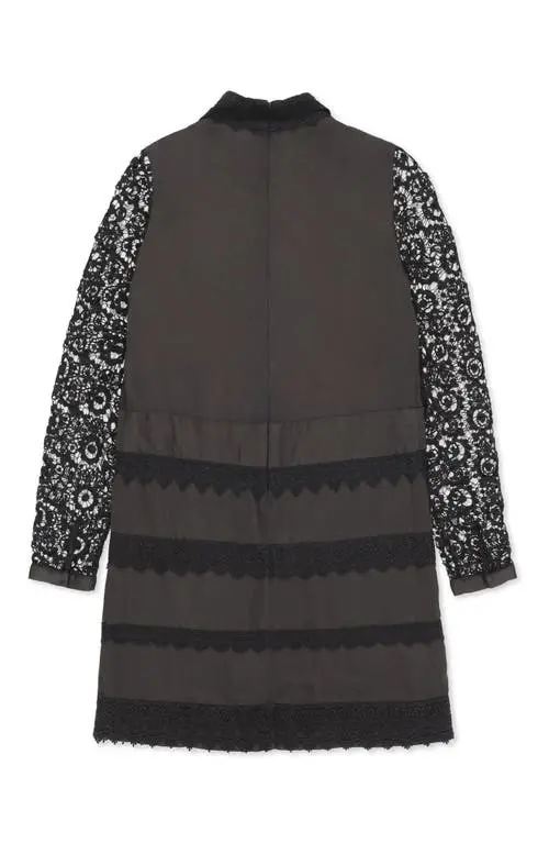 FORTELA Gervaise Crochet Satin Mini Dress