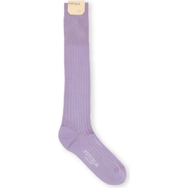 FORTELA Scottish Cotton Knee-high Socks - Lavender