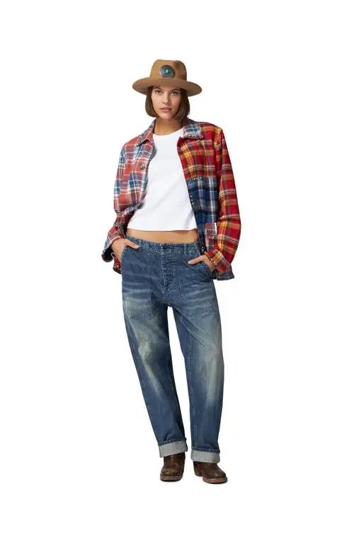 FORTELA Walicia Oversized Patchwork Plaid Shirt