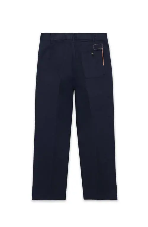 FORTELA Cotton Gabardine Pleated Trousers - Blue